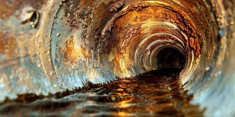 The Rusty Water Inside the Pipe Stock Photo - Image of calcium, blocked ...