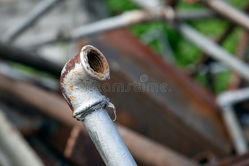 Rusty Water Pipe. Stack of Scrap Metal Stock Photo - Image of repairs ...