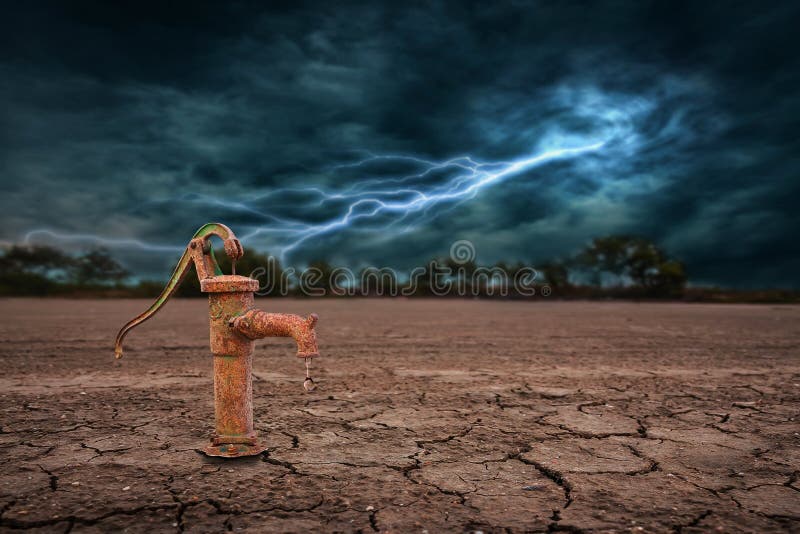Rusty water pump on land. stock photo. Image of damaged - 70648236