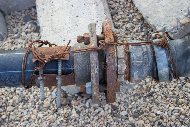 Rusty Water Pump Pipe Connection Joint Stock Image - Image of european ...