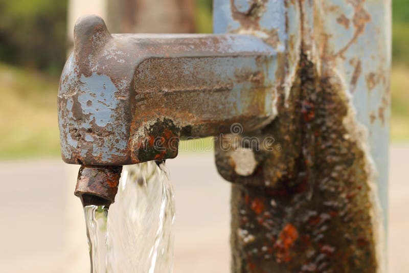 Rusty Water Pump Tap stock photo. Image of faucet, saving - 60140516