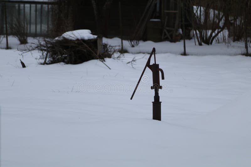Rusty Water Tap in a Snowy Area Stock Photo - Image of frost, blue ...