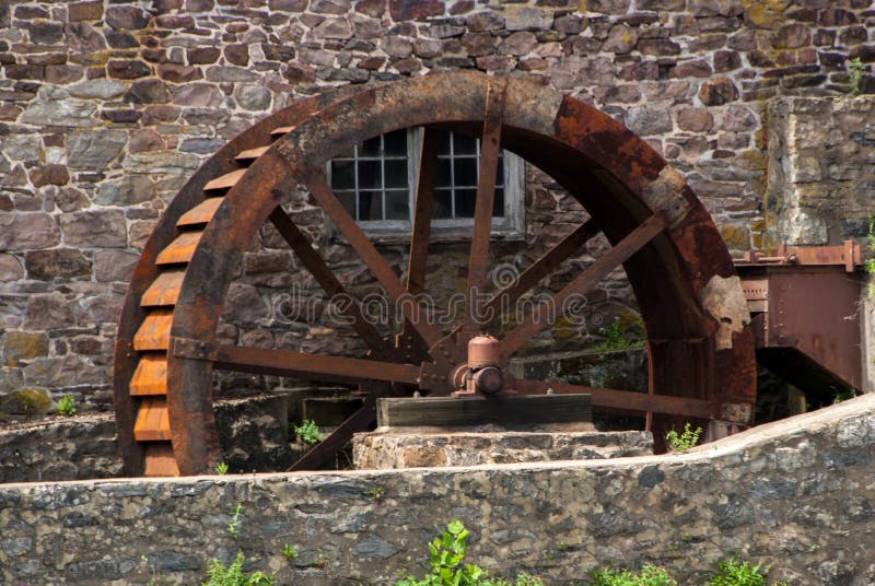 Rusty Water Wheel at a Mill Stock Image - Image of architecture ...