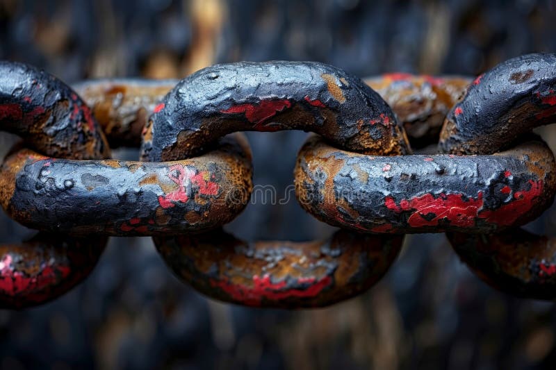 Rusty and Weathered Chain Close-up for Industrial Design, Decay, or ...