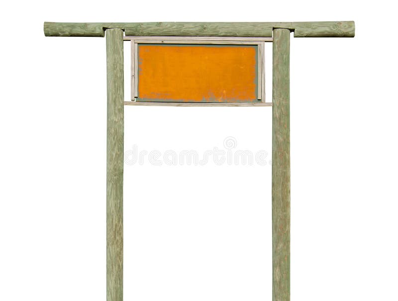Rusty Weathered Metal Blank Sign on Wood Frame Stock Image - Image of ...