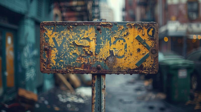 A Rusty and Weathered No Parking Sign in an Urban Setting Stock Image ...