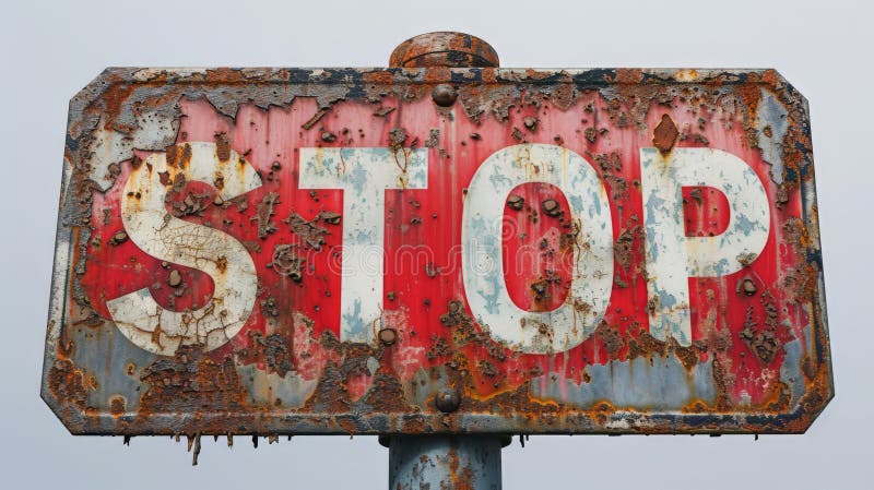 Rusty and Weathered Stop Sign Stock Image - Image of rust, urban: 317445065