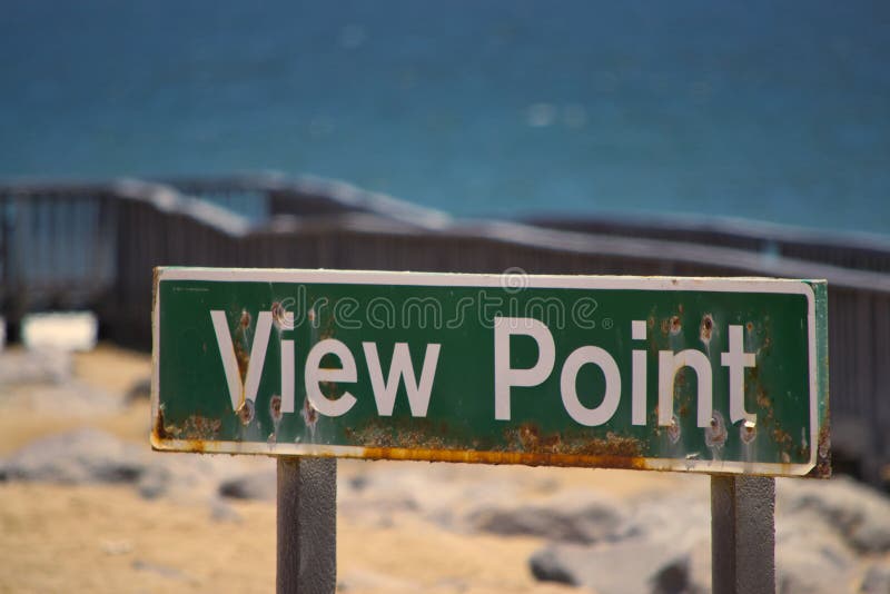 Rusty and Weathered View Point Sign Stock Photo - Image of information ...