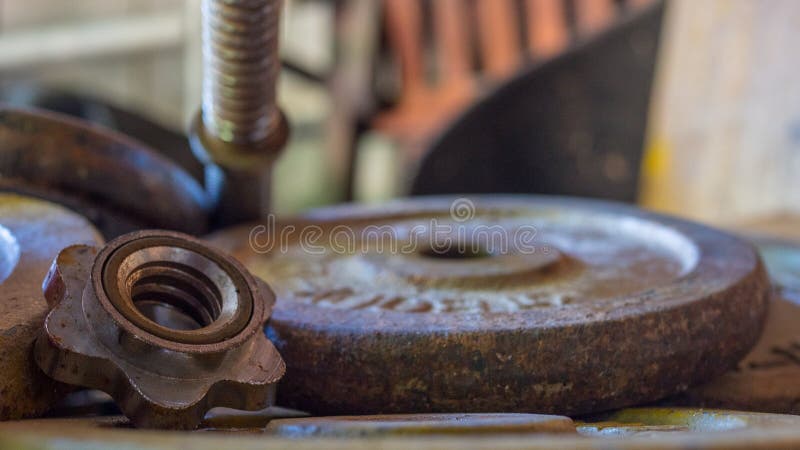 Rusty Weights Slowly Rust Left Abandoned on the Floor Stock Photo ...