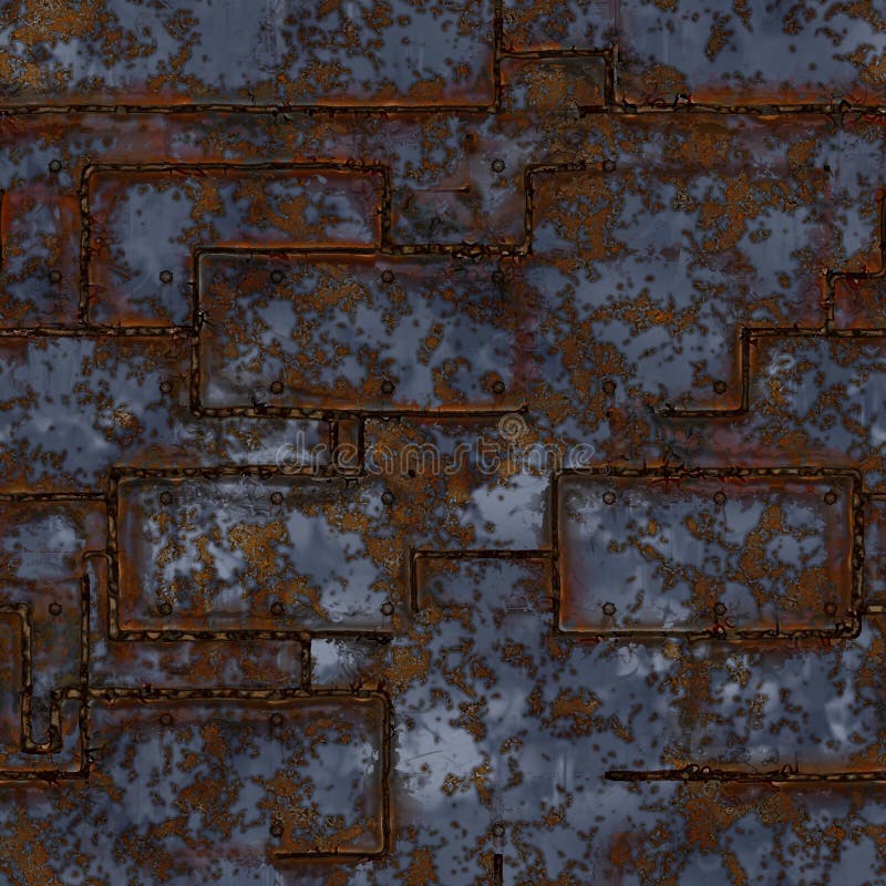 Rusty Welded Metal Plates with Alternative Panel Layout, Derelict ...