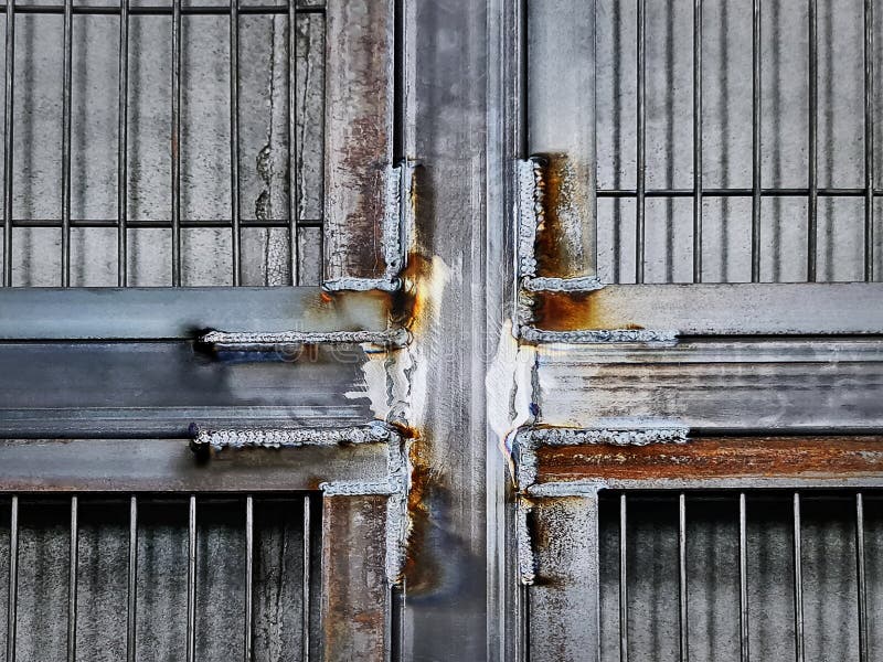 Rusty Welded Metal Wire Mesh Fence Stock Image - Image of engineering ...