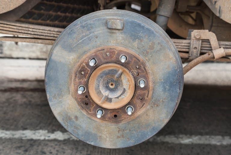 Rusty wheel hub car stock photo. Image of problem, break - 76996084