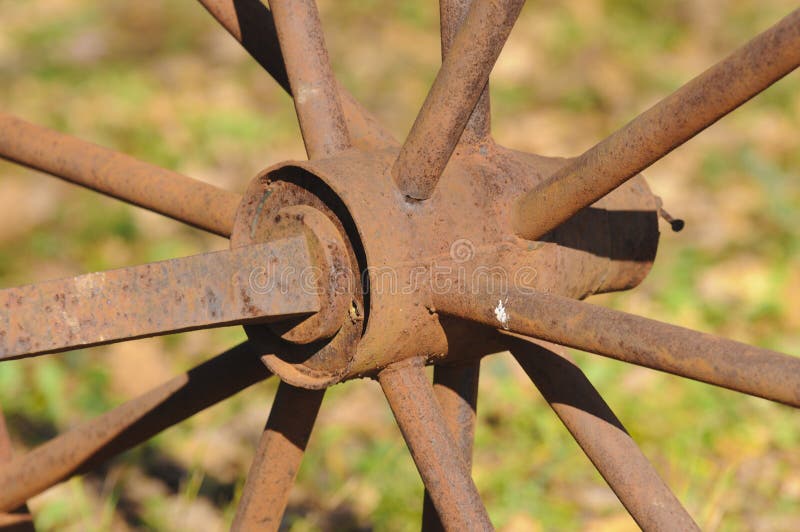 Rusty wheels Old wagon stock image. Image of rusty, gold - 74603785
