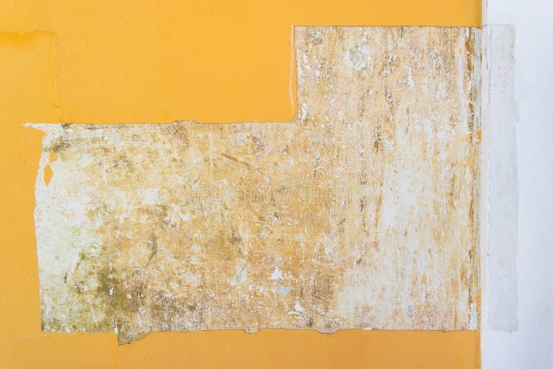 Rusty White Texture on a Yellow Wall Stock Image - Image of metal ...