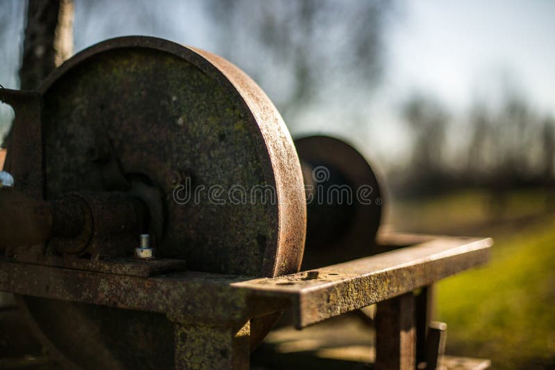 Rusty winch stock photo. Image of iron, mechanical, construction - 91351332