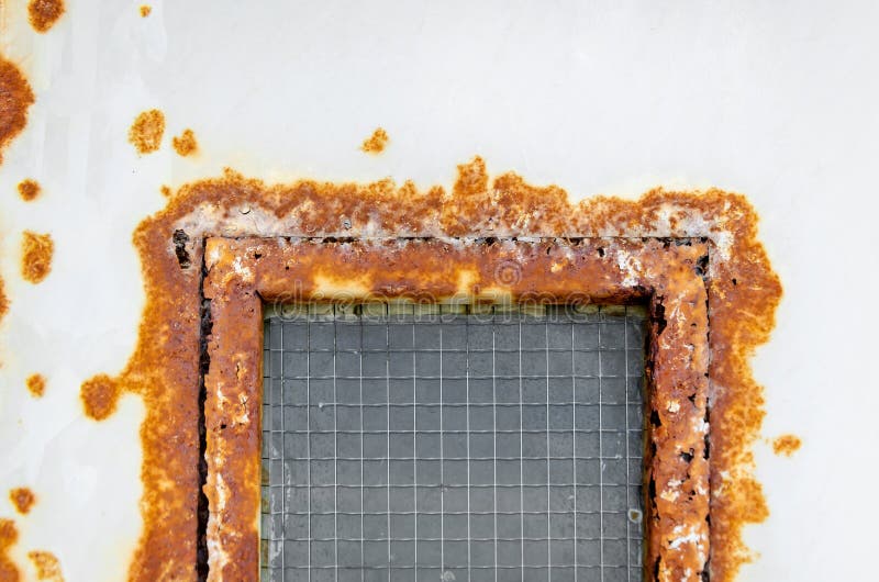Rusty Window Frame with Corroded Edges Stock Photo - Image of ...