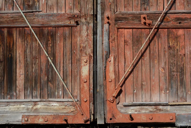 Old Rusty Wood Gate Texture Background. Red Colored Wooden Background ...