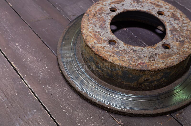 Rusty worn car brake disc stock image. Image of mechanical - 310920587