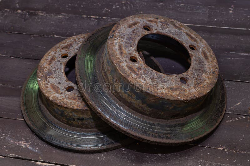 Rusty worn car brake disc stock photo. Image of caliper - 310920644
