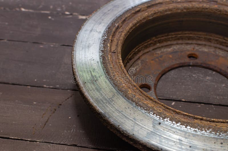 Rusty worn car brake disc stock photo. Image of brake - 310920648