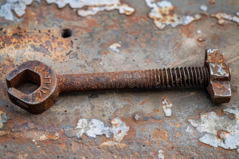 Rusty Wrench Resting on a Rusty Metal Surface Stock Photo - Image of ...