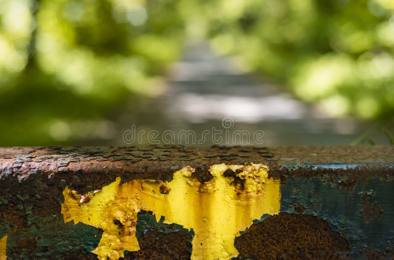Rusty Yellow and Black Barrier Blocking Path. Stock Photo - Image of ...