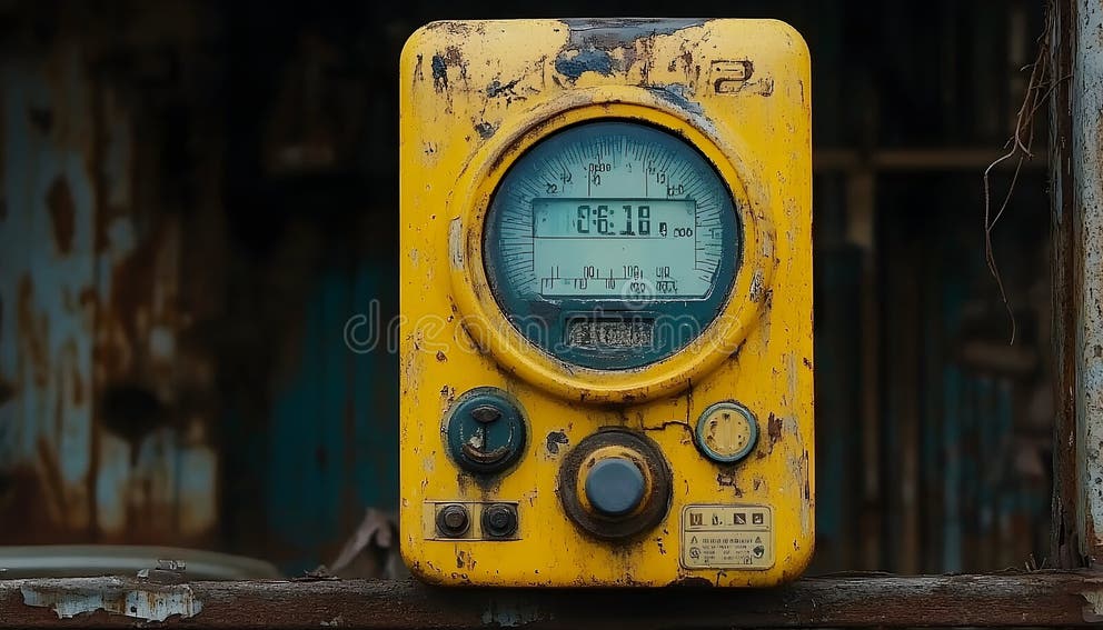 Rusty Vintage Industrial Timer Stock Illustration - Illustration of ...