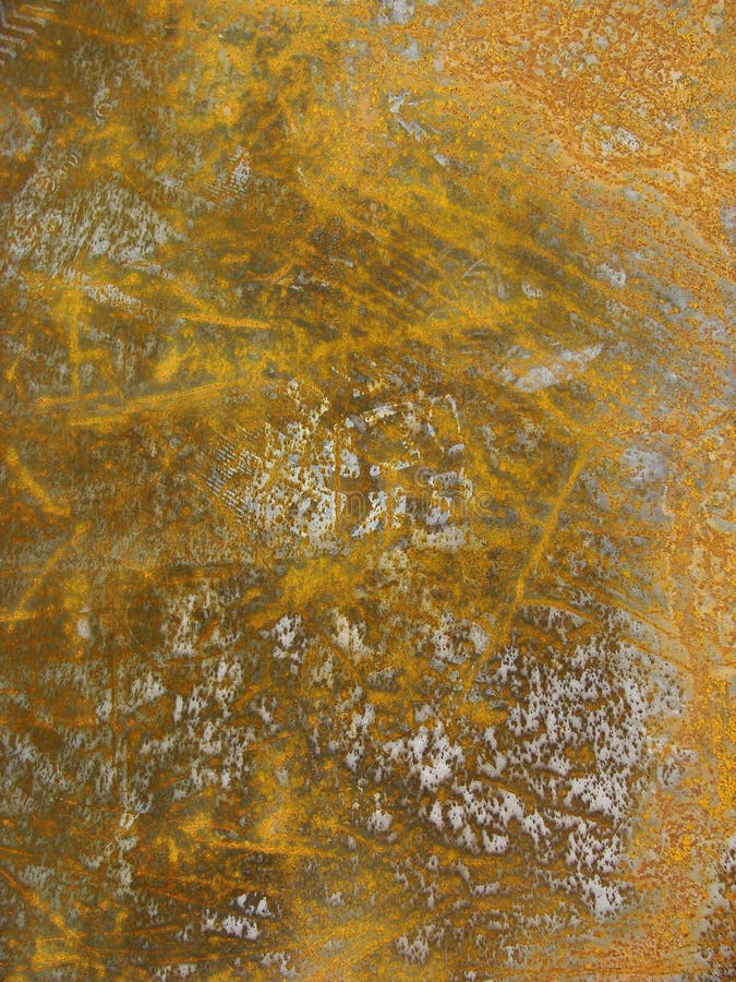 Rusty Yellow Orange Metal Steel Plate Stock Image - Image of border ...