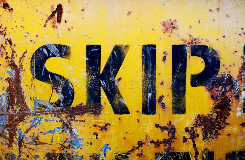 Rusty yellow skip stock photo. Image of dumpster, waste - 32532368