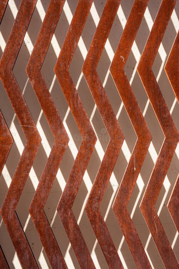 Texture of a Rusty Zig Zag Metal Wall Stock Image - Image of front ...