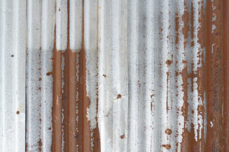 The Rusty Zinc Sheet Texture and Background, Reddish Brown Stain on ...