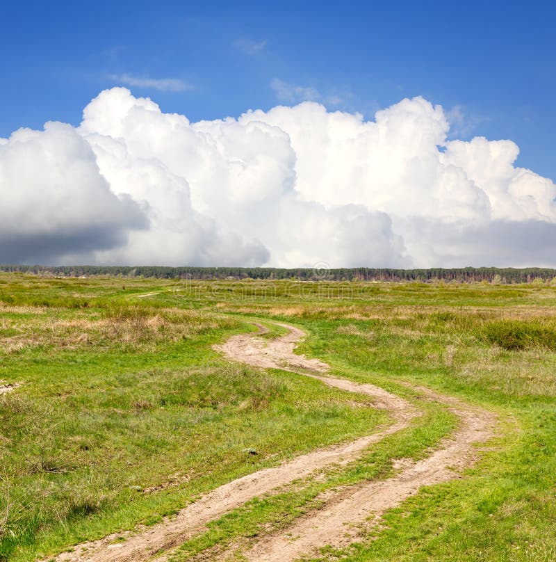 Rut Road Across Mountains Meadow Stock Image - Image of countryside ...