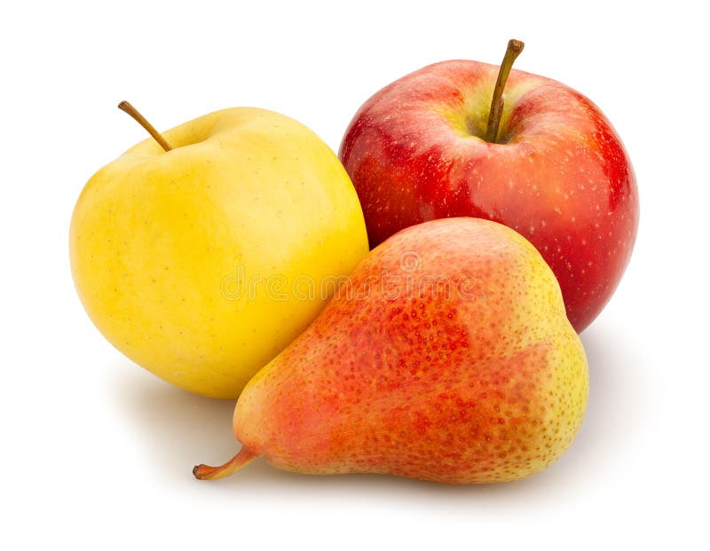Ruta De Pera De Manzana Aislada Imagen de archivo - Imagen de peras ...