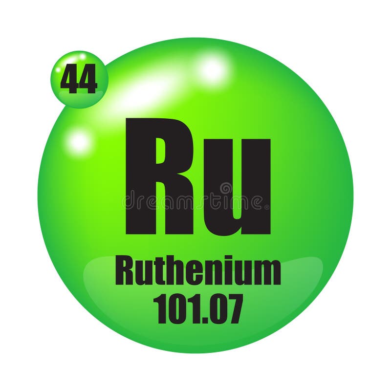 Ruthenium Icon. Ru Chemical Element. Atomic Number 44. Mass 101.07 ...