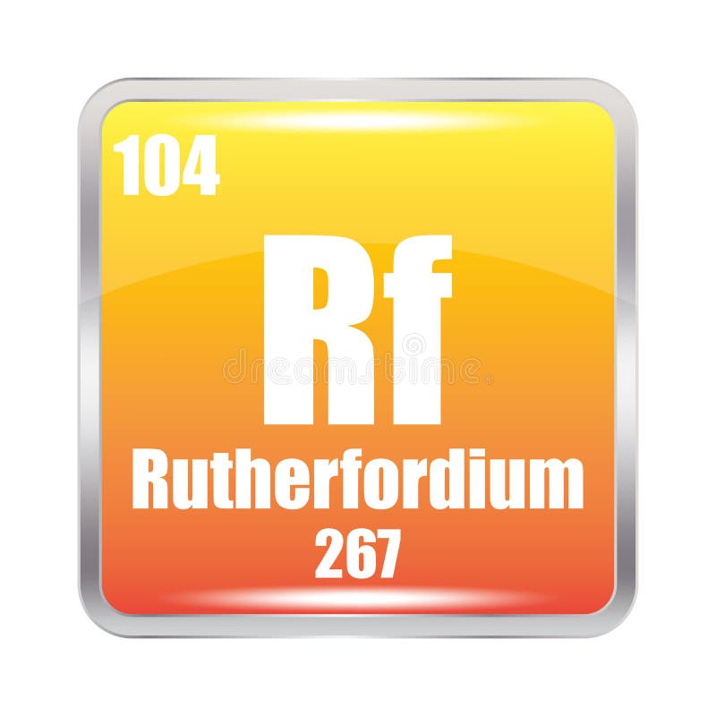 Rutherfordium Element Symbol. Atomic Number 104. Mass 267. Yellow ...