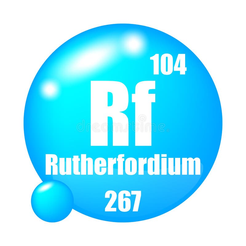 Rutherfordium Icon. Rf Chemical Element. Atomic Number 104. Mass 267 ...