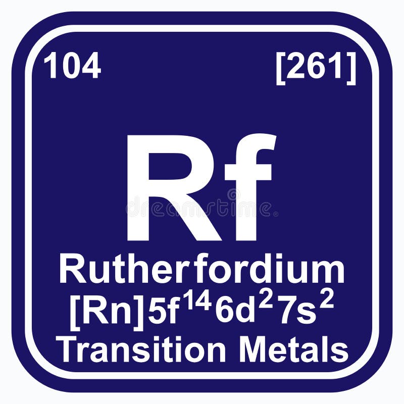 Rutherfordium. Transition Metals. Chemical Element of Mendeleev S ...
