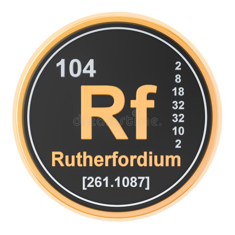 Rutherfordium Rf Chemical Element. 3D Rendering Stock Illustration ...