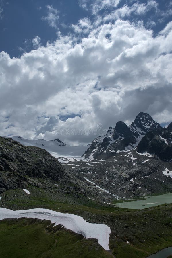 Rutor glacier stock photo. Image of italy, valley, pond - 63568600