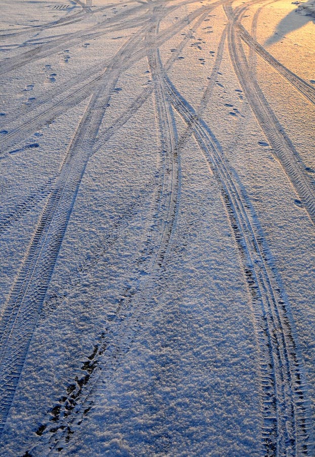 Ruts on a Snow-covered Road Stock Photo - Image of european, calm ...