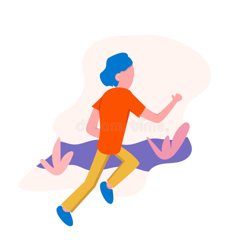 Ruuning Man Flat Design Illustration. Stock Vector - Illustration of ...