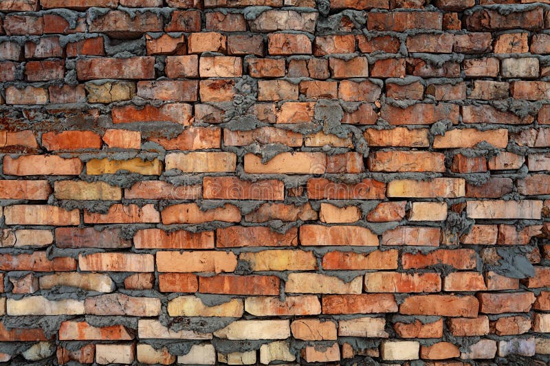 Ruw Bakstenen Muur Volledig Kader De Rode Achtergrond Van De Bakstenen ...