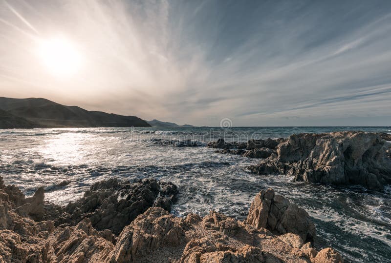 Ruwe Zee Na De Storm Op Ile Rousa Op Corsica Stock Foto - Image of ...