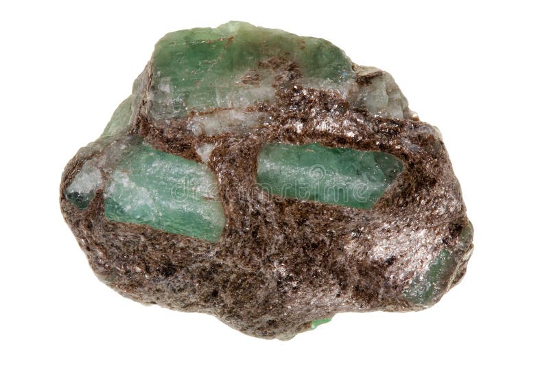 Ruwe smaragd stock afbeelding. Image of steen, groen - 17758109