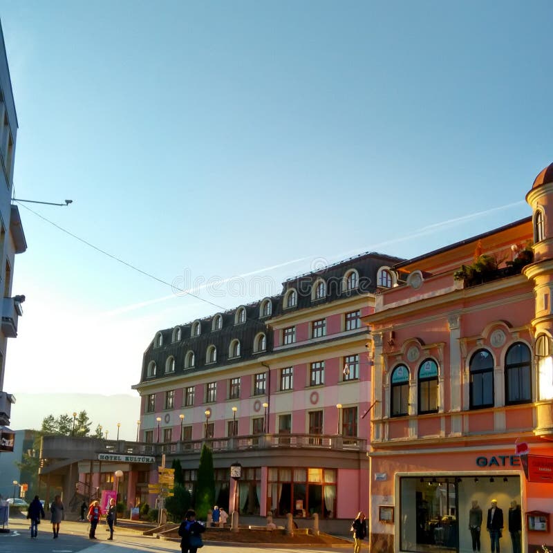 Ruzomberok city at night editorial stock photo. Image of europe - 118448698