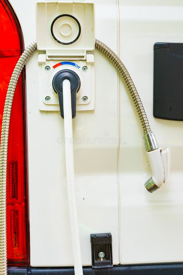 Rv caravan exterior shower stock image. Image of gear - 215971723