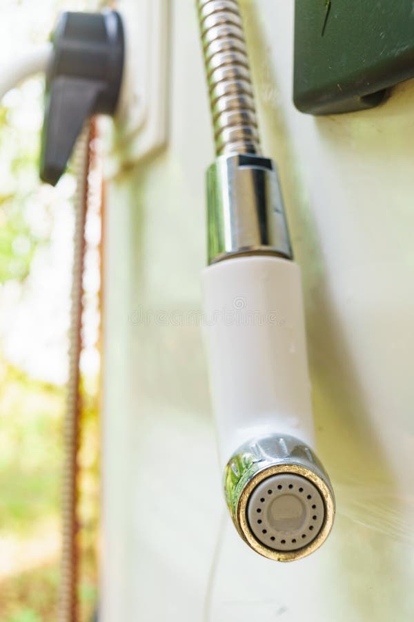 Rv caravan exterior shower stock image. Image of equipment - 254811119