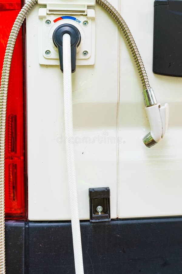 Rv caravan exterior shower stock image. Image of accessory - 292958063