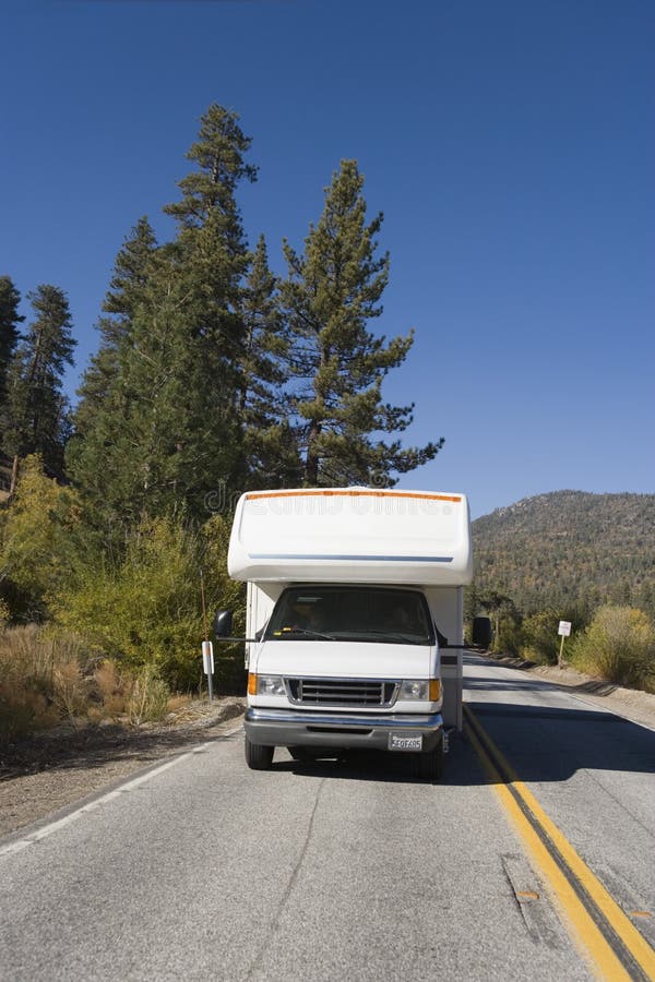 RV Driving on Mountain Road Stock Image - Image of leisure, front: 30840931