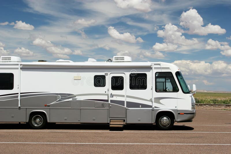RV on open road stock image. Image of travel, driving - 13296645